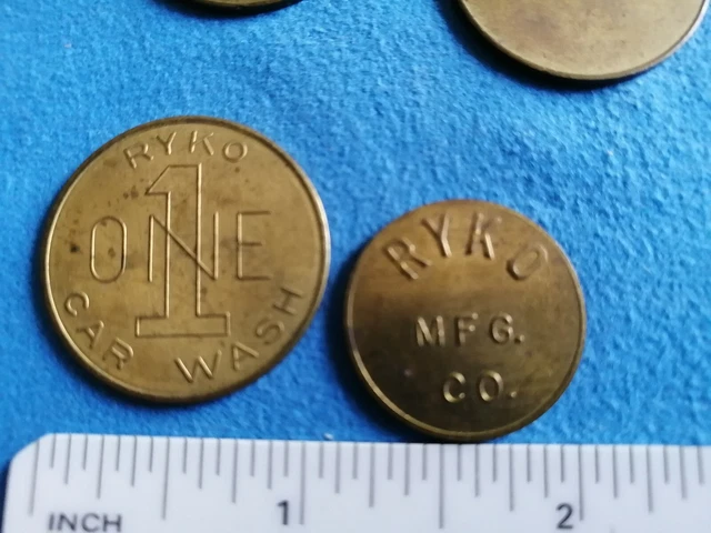 LOT OF 10 Ryko Car Wash Tokens Includes 1 Rare Ryko MFG. Co. Medallion ...
