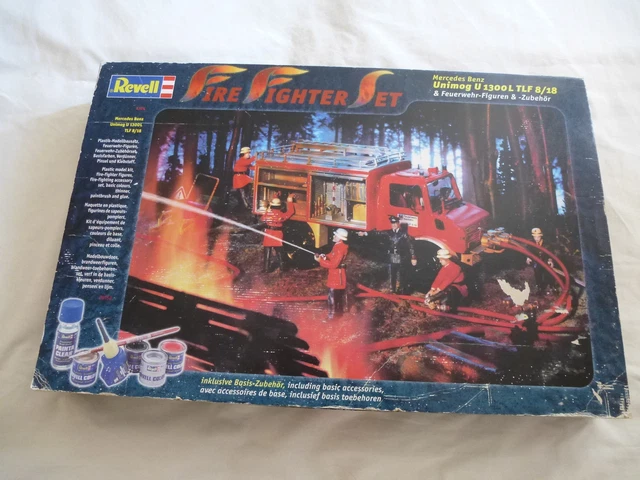 REVELL 1:24 FIRE Fighter Set - Mercedes Benz Unimog U 1300 L LTF 8/18 ...