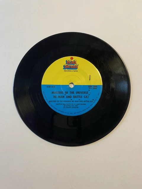 MASTERS OF THE Universe He-Man And Battle Cat Vinyl 45 Record Only Kid ...