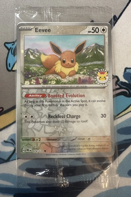 EEVEE POKEMON DAY Promo Stamp 074/131 Prismatic Evolutions Sealed ...