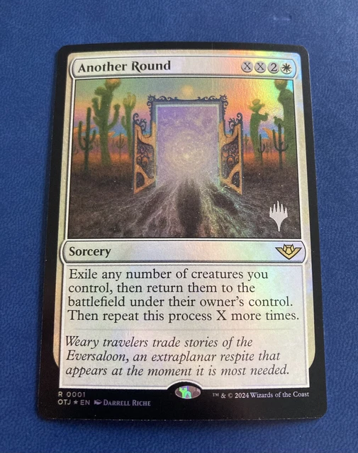 FOIL ANOTHER ROUND MTG COMME NEUF Outlaws of Thunder Junction promo ...