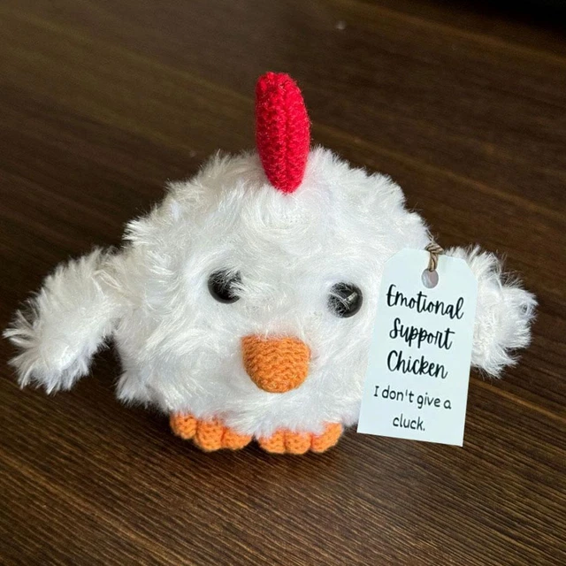 HANDMADE EMOTIONAL SUPPORT Crochet Chicken Cute Animal Dolls, Soft ...