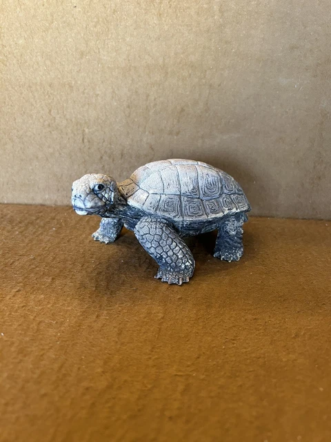REALISTIC STAMPED TURTLE Tortoise Sculpture Figurine Resin indoor ...