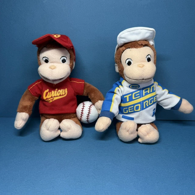 CURIOUS GEORGE PLUSH Pair Monkey Baseball Racing George Soft Toy Marvel ...