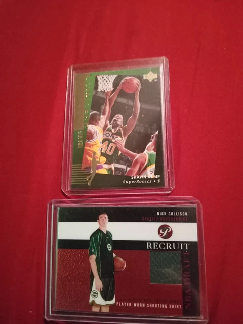 NBA SONICS TOPPS Pristine Nick Collison Recrut Relic & Shawn Kemp ...