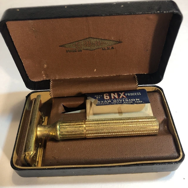 VINTAGE GILLETTE GOLD Tone Safety Razor $21.95 - PicClick