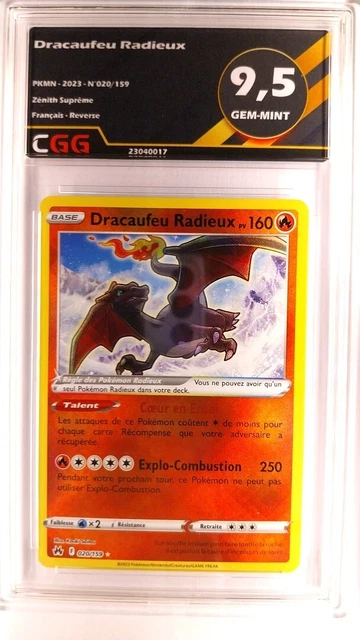 DRACAUFEU RADIEUX FRANCAIS CGG 9.5 Gem-Mint Zenith Supreme 020/159 ...