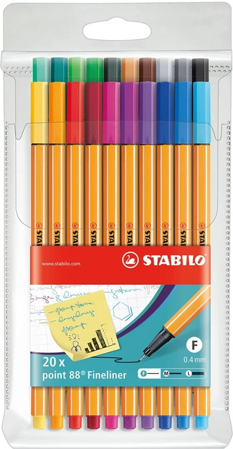 FINELINER - STABILO point 88 - Pack of 20 - Assorted Colours $47.45 ...