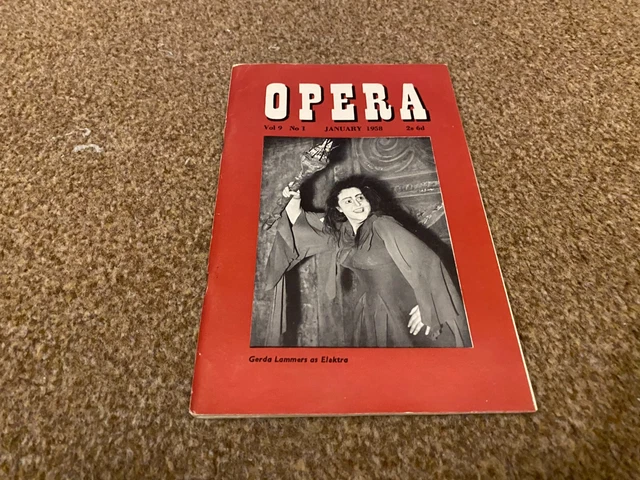 OPERA MAGAZINE 1958 Jan Greda Lammers As Elektra. Joseph Greindl ...