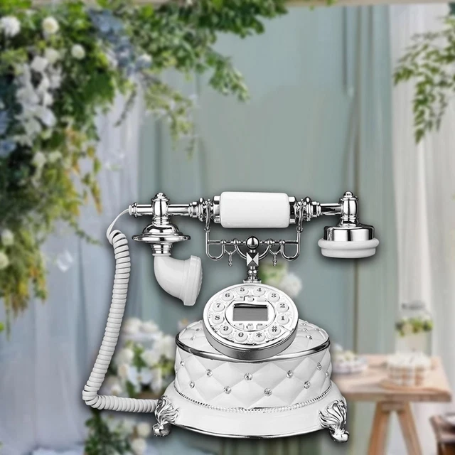 RETRO LANDLINE TELEPHONE Calendar Dial Button Phone for Bar Living Room ...