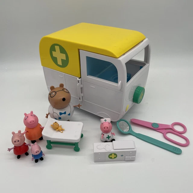PEPPA PIG AMBULANCE Mobile Medical Centre With Dr Brown Bear Toy Set ...
