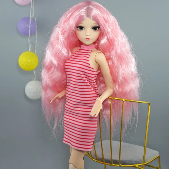 60CM PRETTY GIRL Doll Green Eyes Curly Wig Dress Shoes Lifelike 1/3 BJD ...