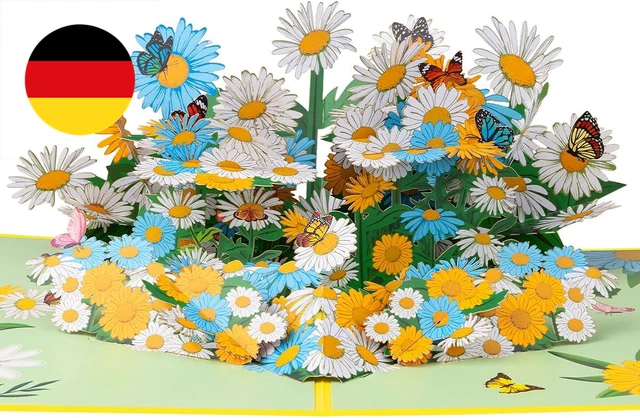 GÄNSEBLÜMCHEN POP-UP-KARTE, POP-UP-GEBURTSTAGSKARTE, Muttertag Pop-Up ...