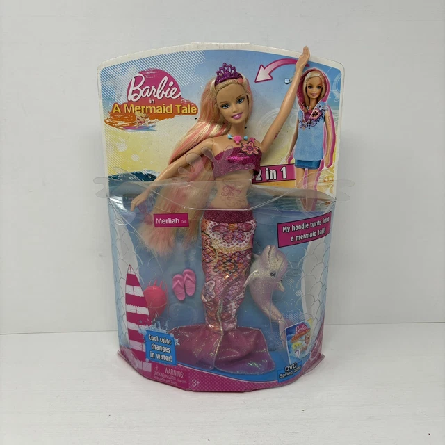 POUPÉE MERLIAH BARBIE in A Mermaid Tale ~ 2010 ~ Très rare 2 en 1 EUR ...