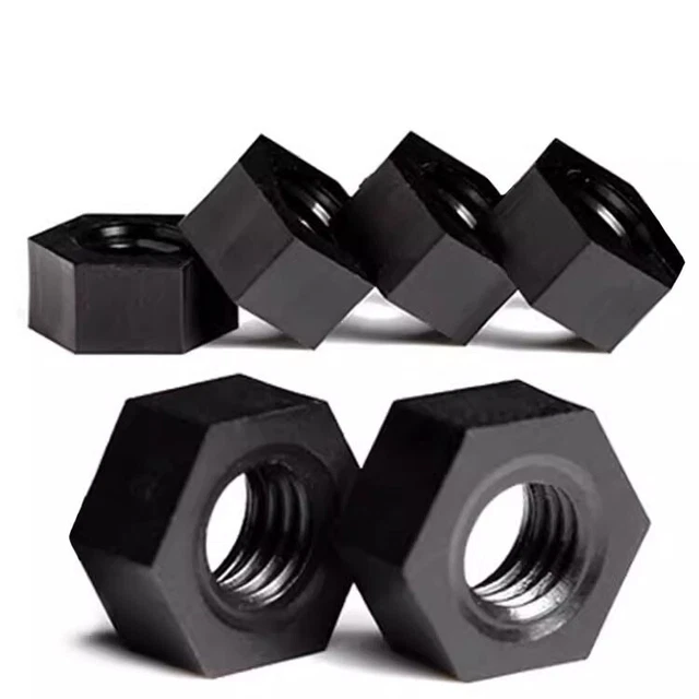 M2 M2.5 M3 M4 M5 M6 M8 M10 M12 M16 M18 M20 Sechskantmuttern außen Sechskantmutter schwarz EUR 17 ...