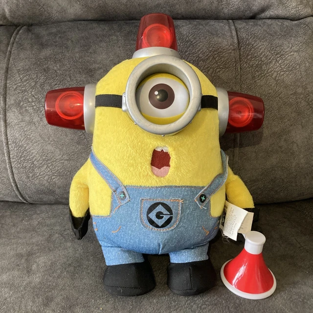 MINION BEE-DO FIREMAN fire alarm Lights/Sounds Plush Toy 13" Working ...