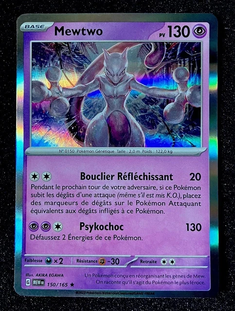 CARTE POKÉMON MEWTWO 150/165 HOLO EV3.5 Ecarlate et Violet MEW 151 FR ...