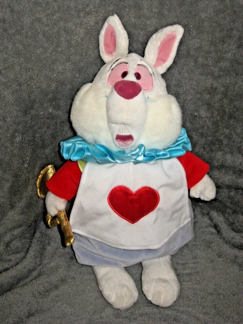 DISNEY STORE EXCLUSIVE Plush ~ 16" White Rabbit Alice in Wonderland A5 ...