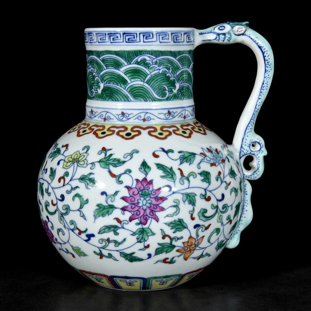 NICE COLLECTABLE ART Hand Painting Dou Polychrome Porcelain Flowers ...