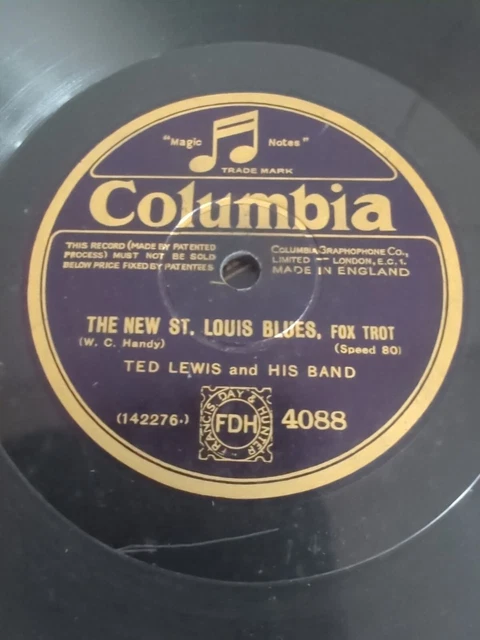 TED LEWIS THE New St Louis Blues 78Rpm Columbia 4088 Vg- £4.99 ...