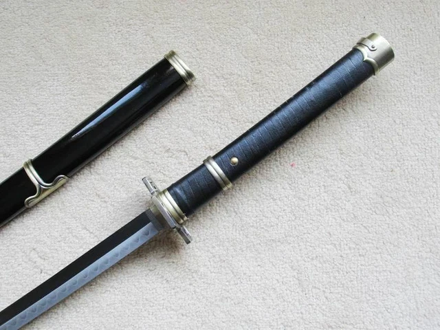 S2680 ANIME ONE Piece Roronoa Zoro Yubashiri Sword Gunmetal Blade Hamon ...