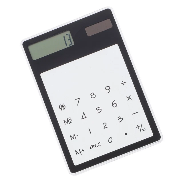 UNIQUE TRANSPARENT TOUCH Panel Design Solar Powered Calculator (Black ...