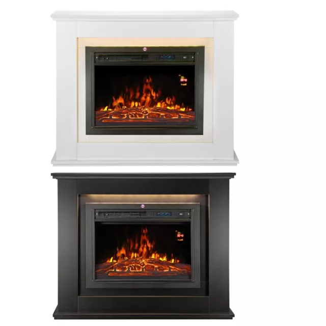 ELECTRIC FIREPLACE REMOTE Control LED Log Fire Complete Modern Mantle £ ...
