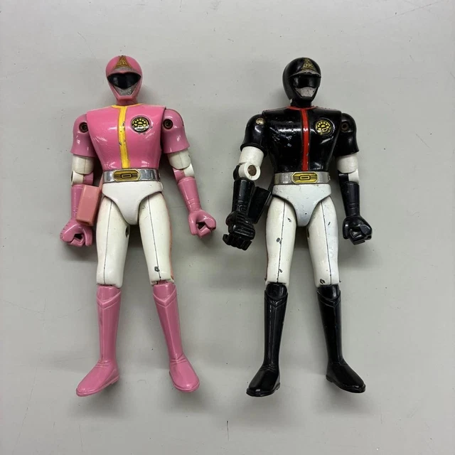 POWER RANGERS KAGAKU Sentai Dynaman Chogokin Figura Rosa Negro conjunto ...