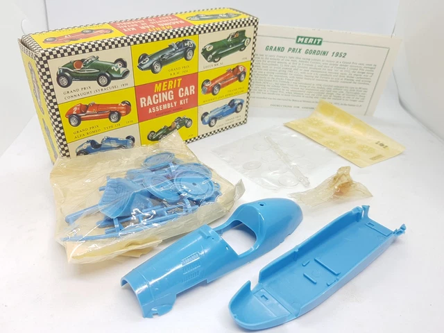 VINTAGE MERIT 1952 GORDINI G.P. COMPLETE PLASTIC CAR Model KIT BOXED 1/ ...
