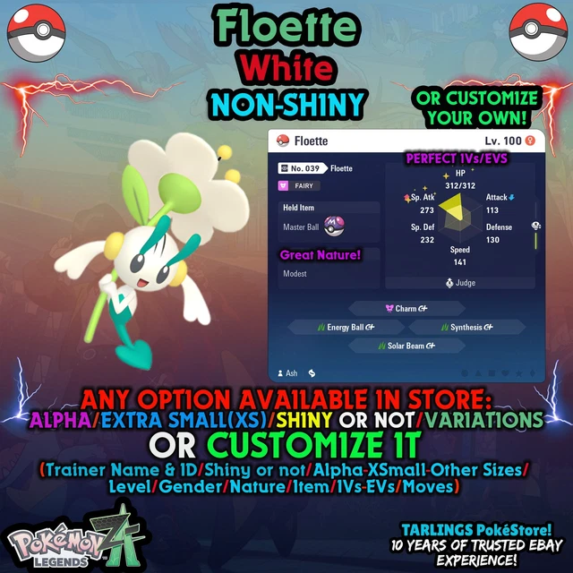 POKEMON LEGENDS ZA 🦖 Floette White LVL100 🎗️ BATTLE READY 🎗️ IVs/EVs ...