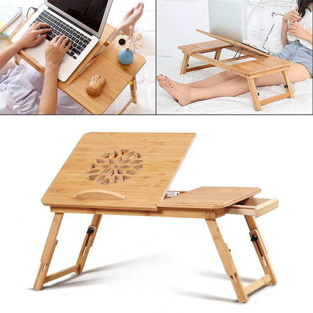 BAMBOO PORTABLE FOLDING Legs Laptop Notebook Table Bed Sofa PC Desk ...