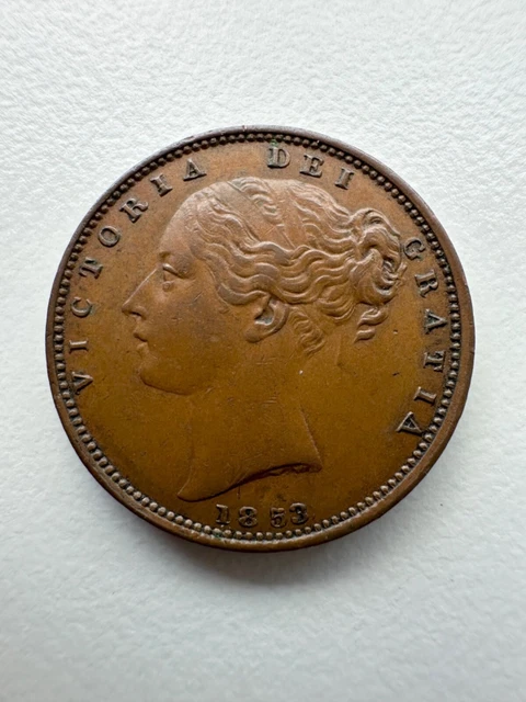 1853 FARTHING VICTORIA British Copper Coin High Grade*192 £48.00 ...