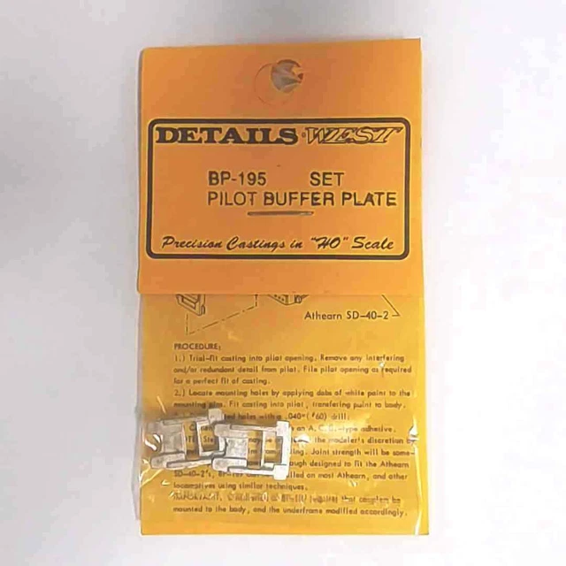 DETAILS WEST HO Scale Detailing Parts: Pilot Buffer Plate set BP-195 HO ...