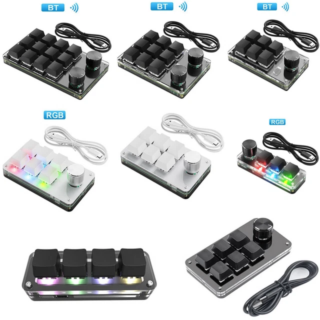 KNOB USB RGB Bluetooth Mechanical Keyboard Customized 1-Handed Macros ...