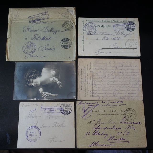 WW1 - CAMP DE MINDEN - LETTRE DE PRISONNIER DE GUERRE 14-18 - COVER x6 ...