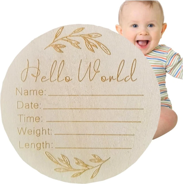 WOODEN BABY ANNOUNCEMENT Sign, Newborn Baby Announcement Sign, 5.9 Inch ...
