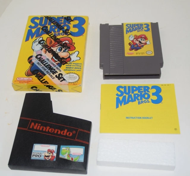 SUPER MARIO BROS 3 Nintendo Nes Challenge Set Complete In Box w/ Manual ...