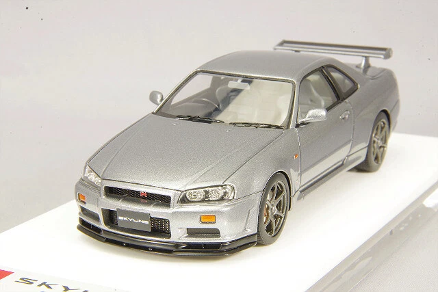 MAKE UP EM462G 1/43 NISSAN SKYLINE GT-R BNR34 V-spec 1999 Silver 2 ...