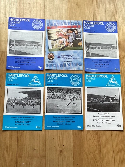 HARTLEPOOL UNITED FC football programmes - Collection of 6 - (HUFC home ...