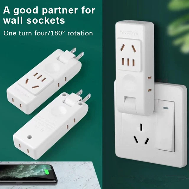 4 IN 1 US Electrical Socket Rotation Plug Adapter Wall Outlet Extension ...