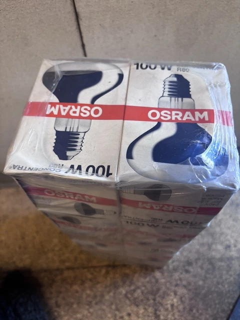 NEW UNOPENED OLD Stock Pack 10 Osram 100W Concentra 240V E27 Reflector ...