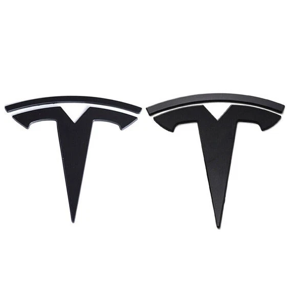 TESLA MODEL Y - Matte Black Front & Rear Badge Set £14.99 - PicClick UK