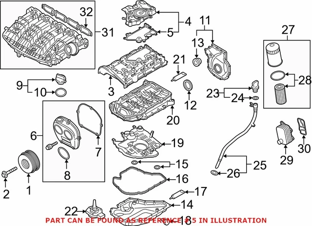 GENUINE OEM ENGINE Crankcase Vent Valve Seal For VW/Audi 06K103484F £28 ...