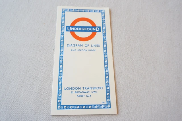 1961 LONDON TRANSPORT Underground Map Diagram of Lines Tube Ref 561 VGC ...