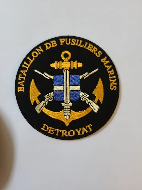 PATCH THERMOCOLLANT BRODÉ Bataillon de Fusiliers Marins DETROYAT 9cm ...