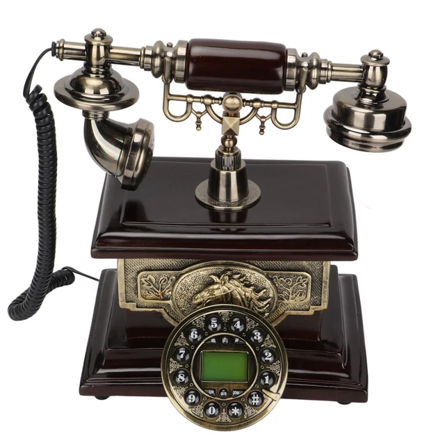 VINTAGE TELEPHONE BUTTON Dialing Corded Old Fashioned Classic Telephone ...