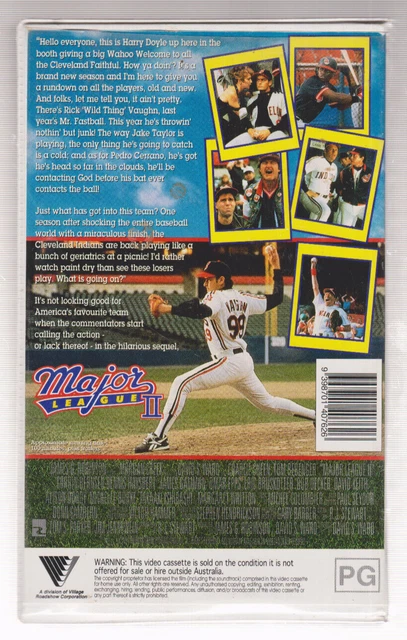 RARE VHS VIDEO Tape MAJOR LEAGUE II Ex-Rental Big Box Clamshell Sheen EUR 10,88 - PicClick FR