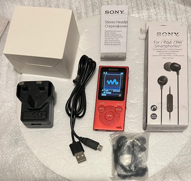 SONY NW-E394 WALKMAN - Metallic Red 8GB MP3 Player With FM Radio + New ...
