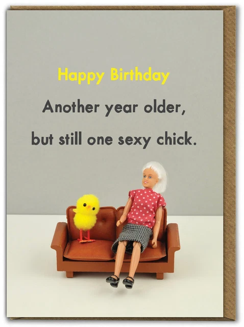 HAPPY BIRTHDAY KARTE lustige Puppen sexy Küken Witz Komödie amüsanter ...