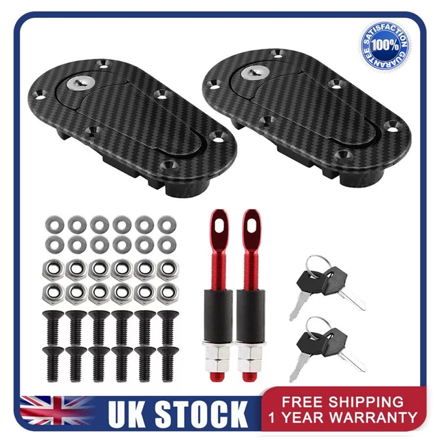 BLACK PLUS FLUSH Quick Release Bonnet Latch Catches Bonnet Pin Locking ...